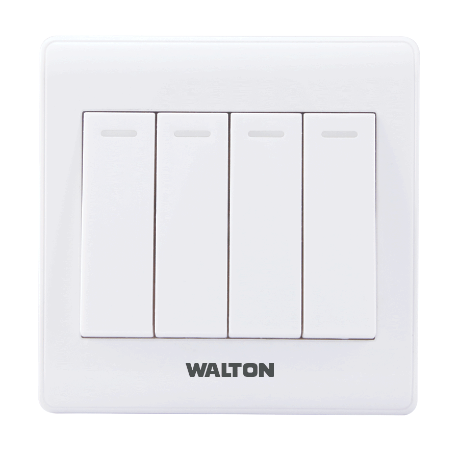R4GSPW10.1 Pearl White [4 Gang Switch- (1 Way)]