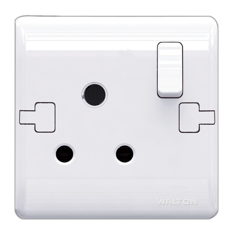 W13PRS15 Pearl White (3 Pin Round Socket with switch)